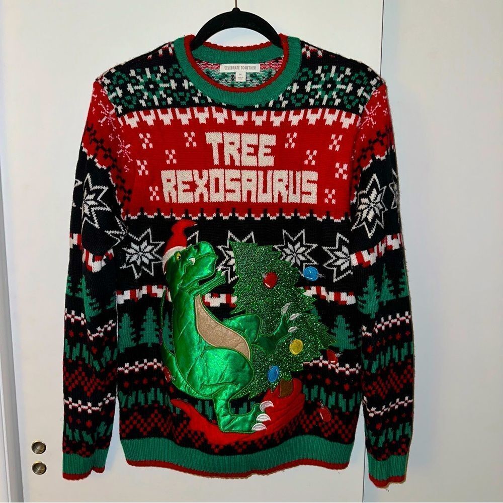 Celebrate Together T-Rex Dinosaur Tree Ugly Christmas… - Gem